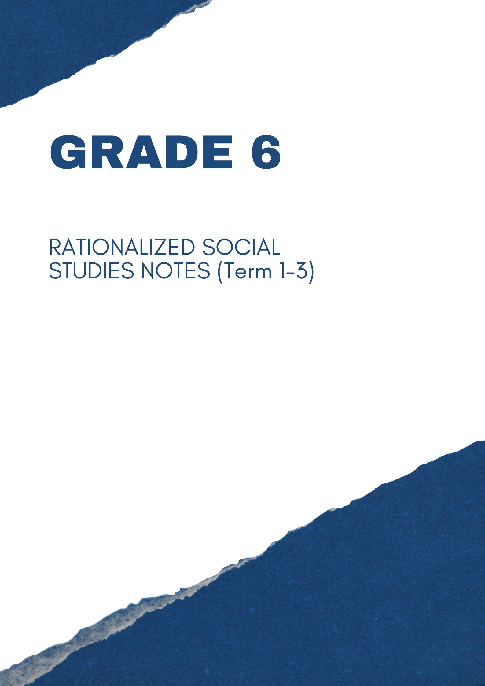 CBC Grade 6 Social Studies Notes (Term 1, 2, 3)